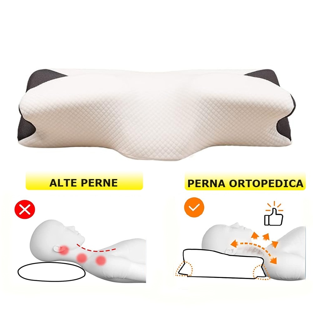 Perna Ortopedica Cervicala Premium SIKS, Pentru Dormit, Vascoelastica ...