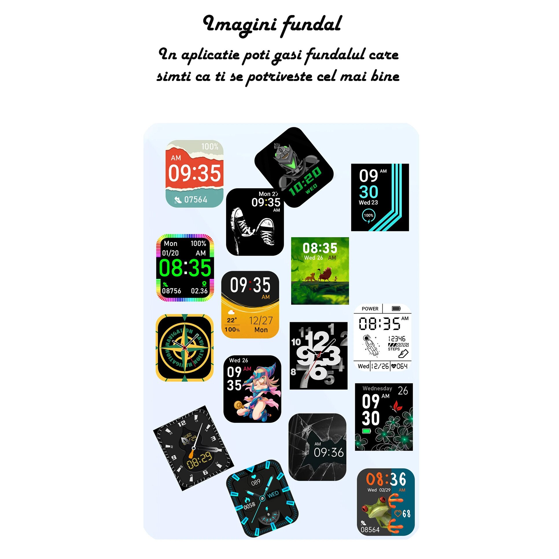 Ceas Smartwatch CatExcellence®, Unisex, Bluetooth, Compatibilitate ...