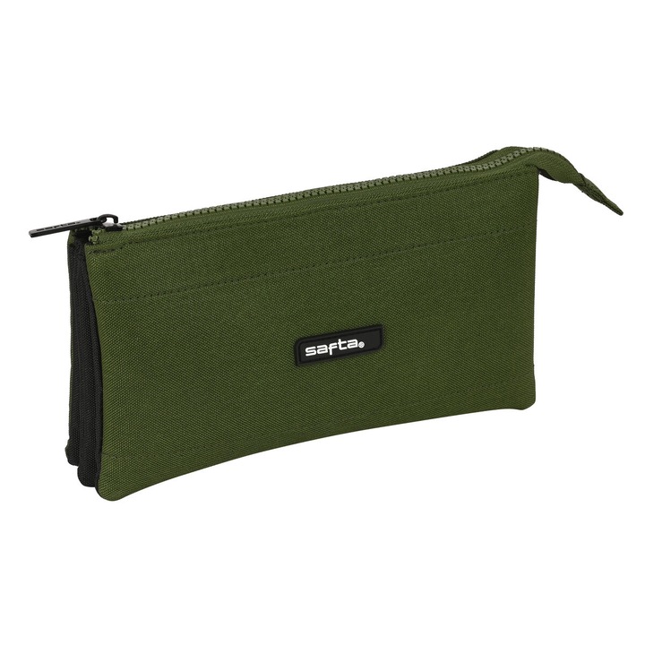 Safta Triple Pencil Case, Dark Forest, Verde - eMAG.ro