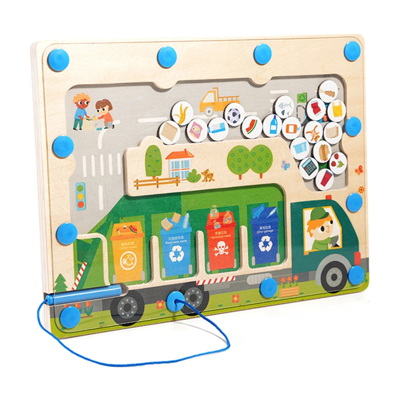 Joc educativ de sortare a deseurilor, magnetic, SARALMA® - eMAG.ro