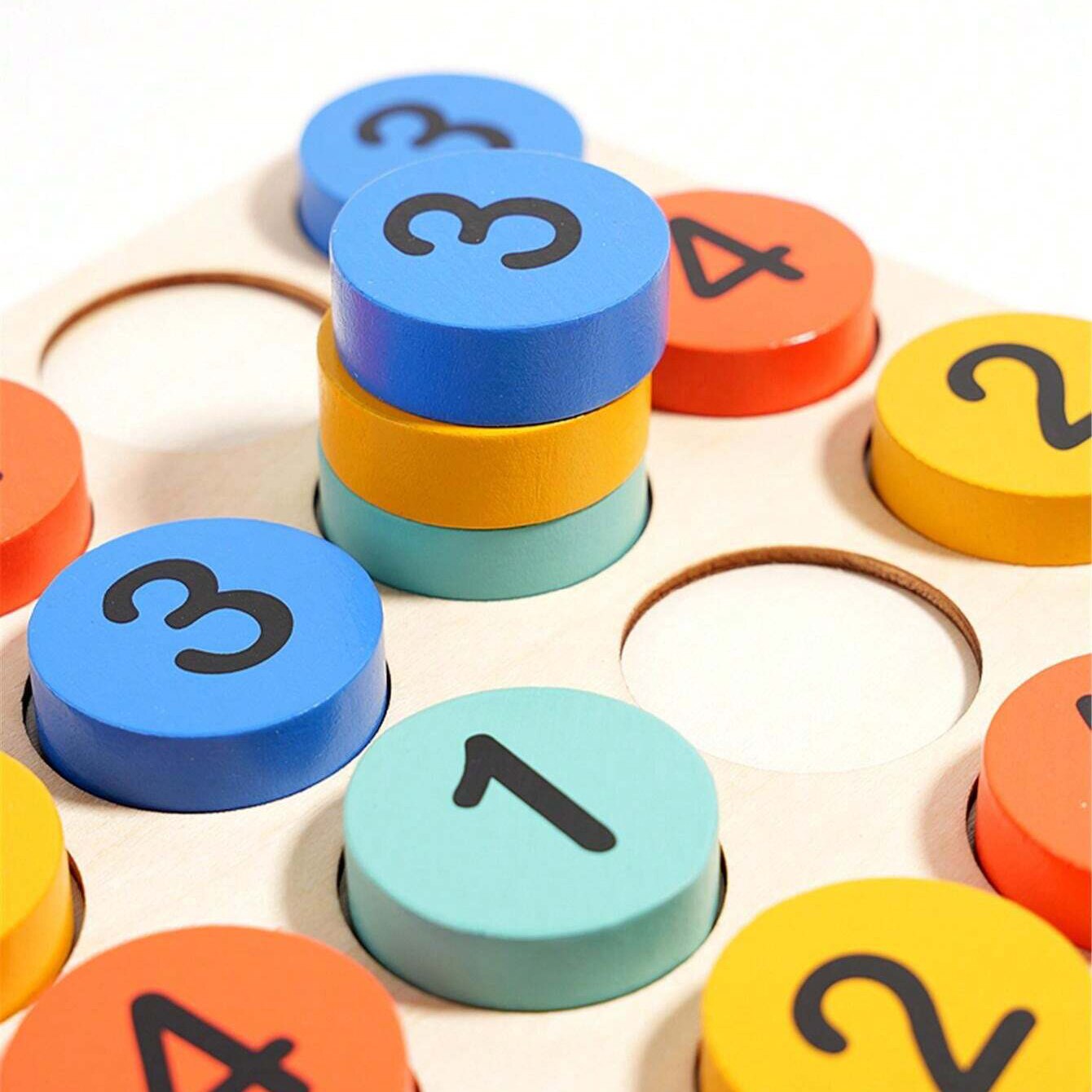 Joc Sudoku din lemn pentru copii, puzzle incastru cu numere si animale ...