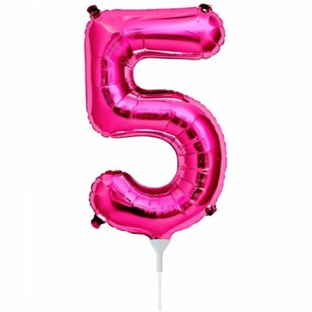 Balon folie cifra 5 magenta 41 cm - Q59071 - eMAG.ro