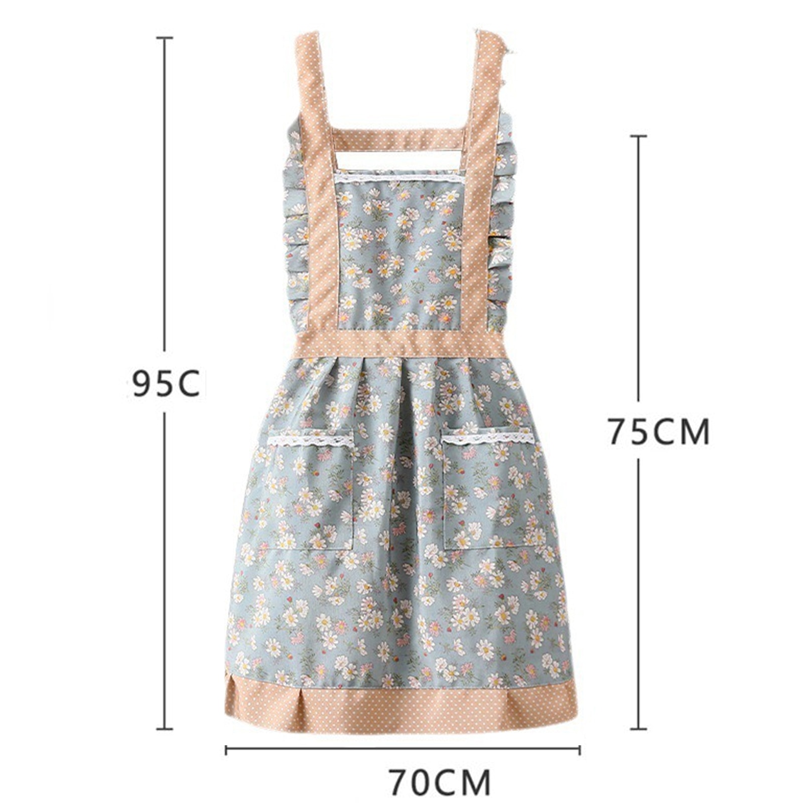 Sort de bucatarie pentru femei, NUODWELL, Cu modele florale mici si ...