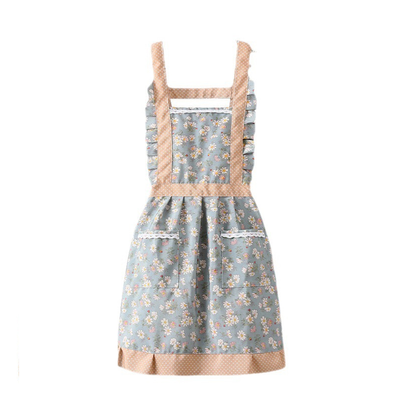 Sort de bucatarie pentru femei, NUODWELL, Cu modele florale mici si ...