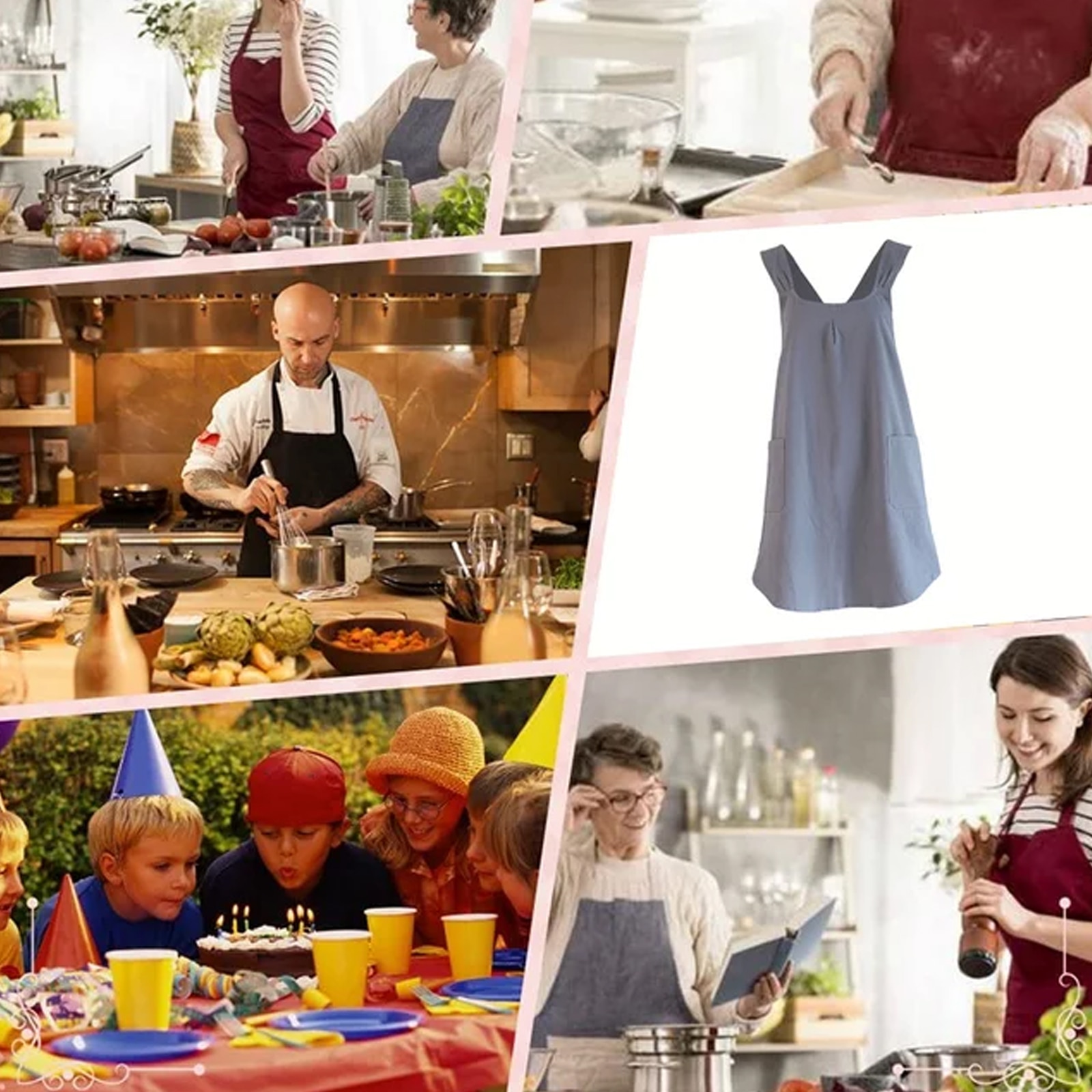 Sort de bucatarie pentru femei, NUODWELL, Design curele incrucisate pe ...