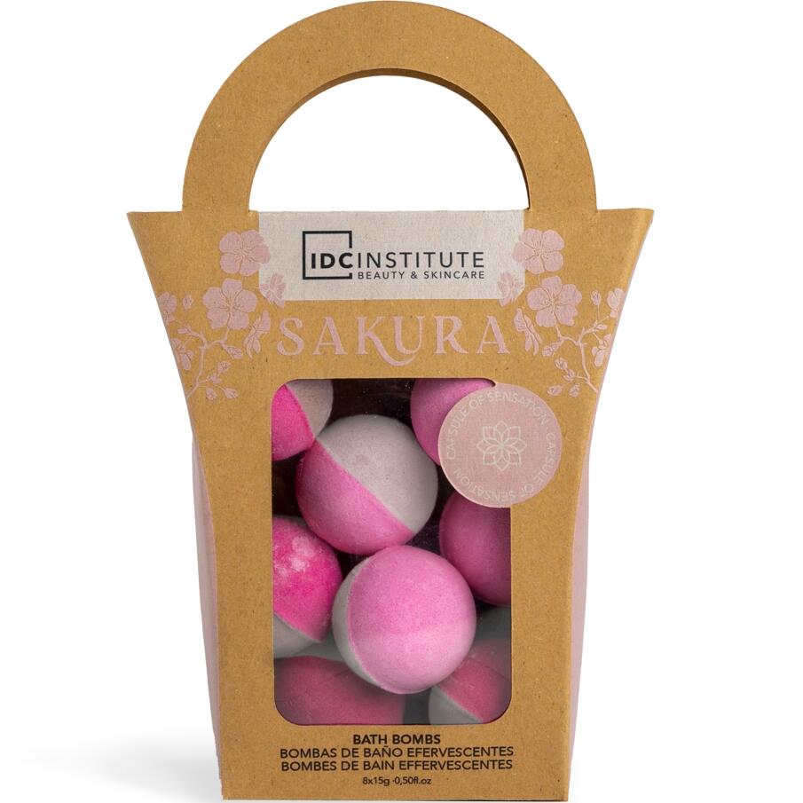 Set 8 bile efervescente de baie Sakura, IDC Institute 99021, 8 x 15g ...