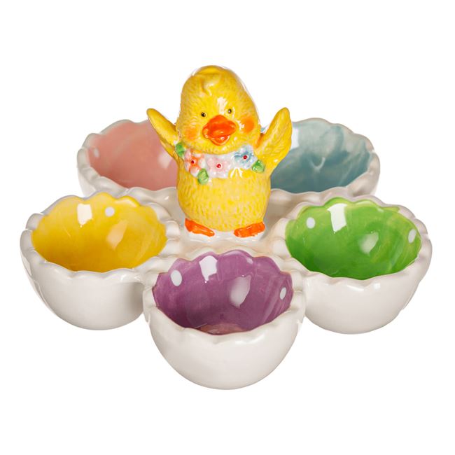 Farfurie Ceramica de Paste Colorata Puisor pentru 5 Oua Ø14x10cm - eMAG.ro