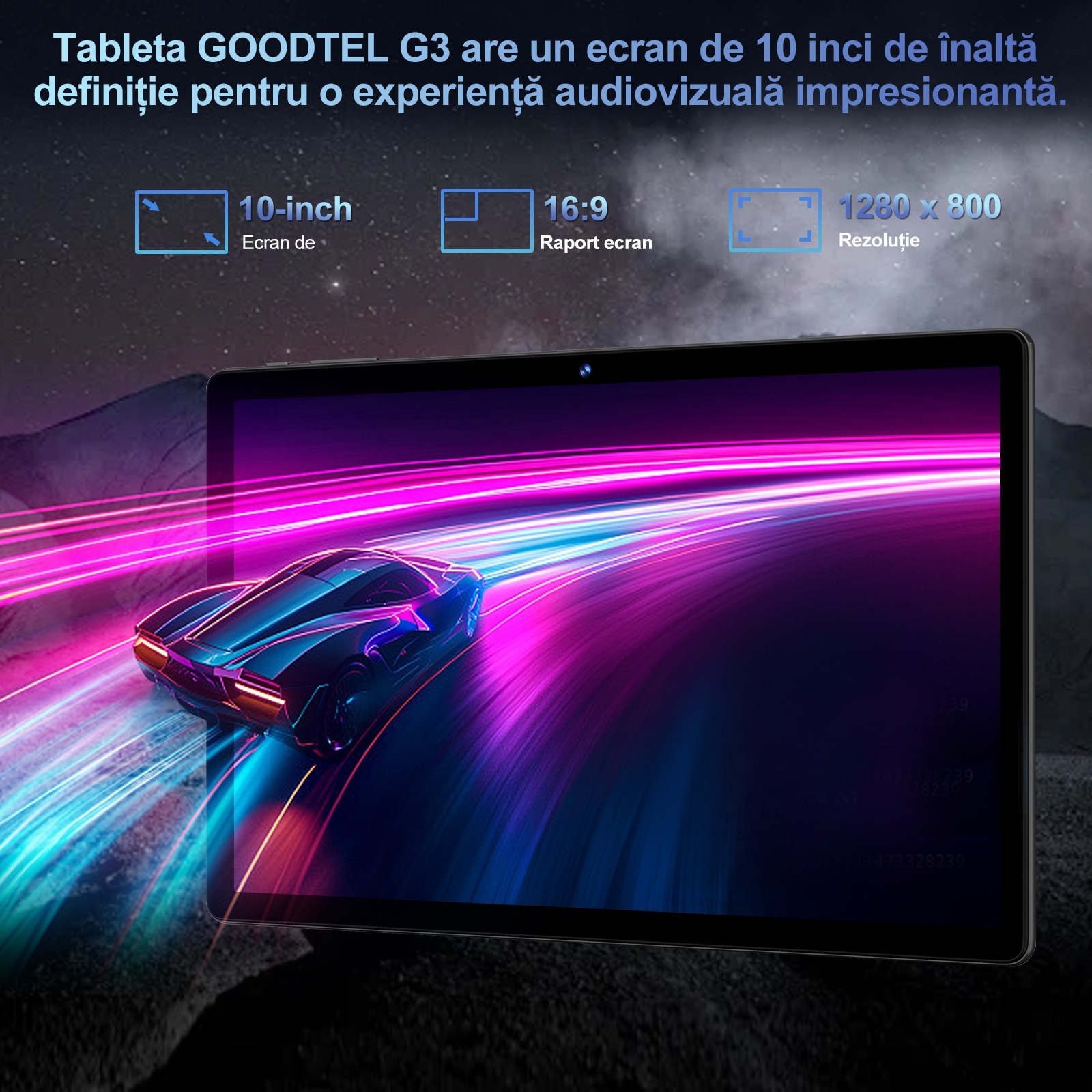 Goodtel tablet, 10" kijelző, Android 13, 12 GB RAM + 128 GB ROM ...