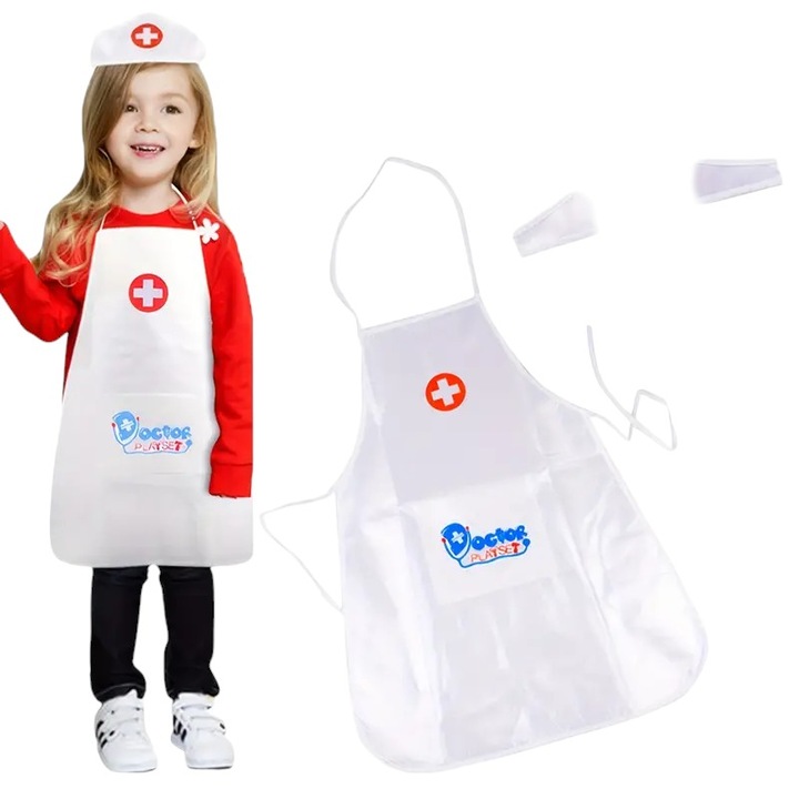 Set 2 accesorii costum asistenta medicala pentru copii, sort si bentita ...