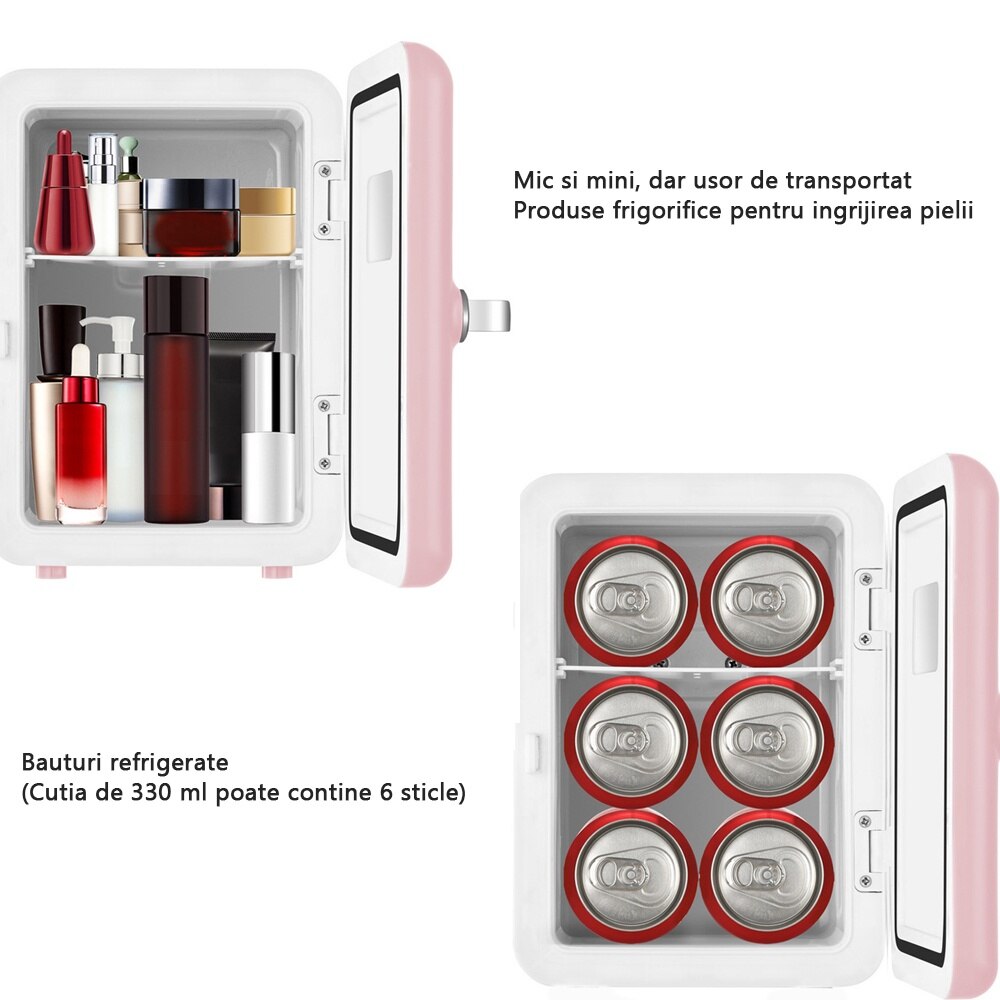 Mini Frigider cosmetice, dubla functie de incalzire/racire, 4L ...