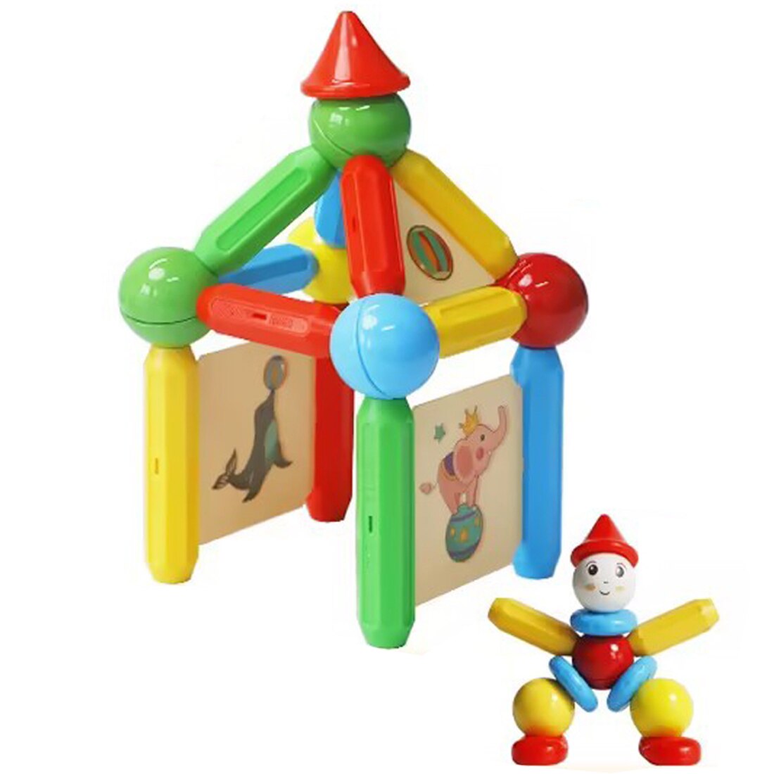 Set Jucarii Magnetice pentru Constructie, Magnetic Sticks 3D, 48 Piese ...