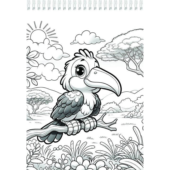 Carte de colorat si desenat pentru copii, 40 pagini, Format A5 cu ...