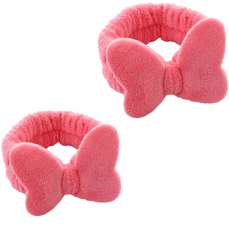 Set 2 bentite cosmetice machiaj, Marime reglabila prin elastic, Catifea ...