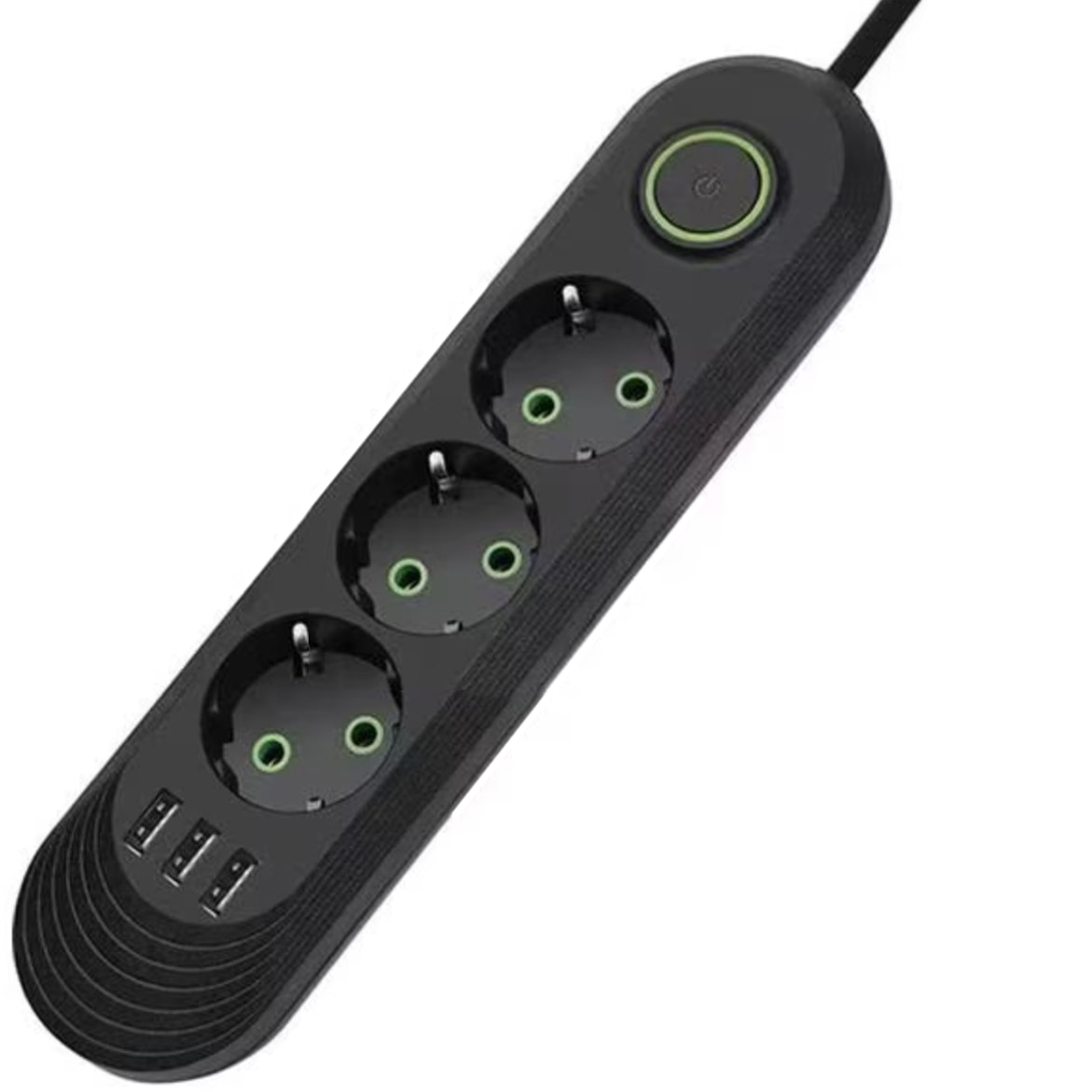 Prelungitor 3 prize, 3xUSB, cablu 2m, 3X1.5mm, Priza multipla, cu ...