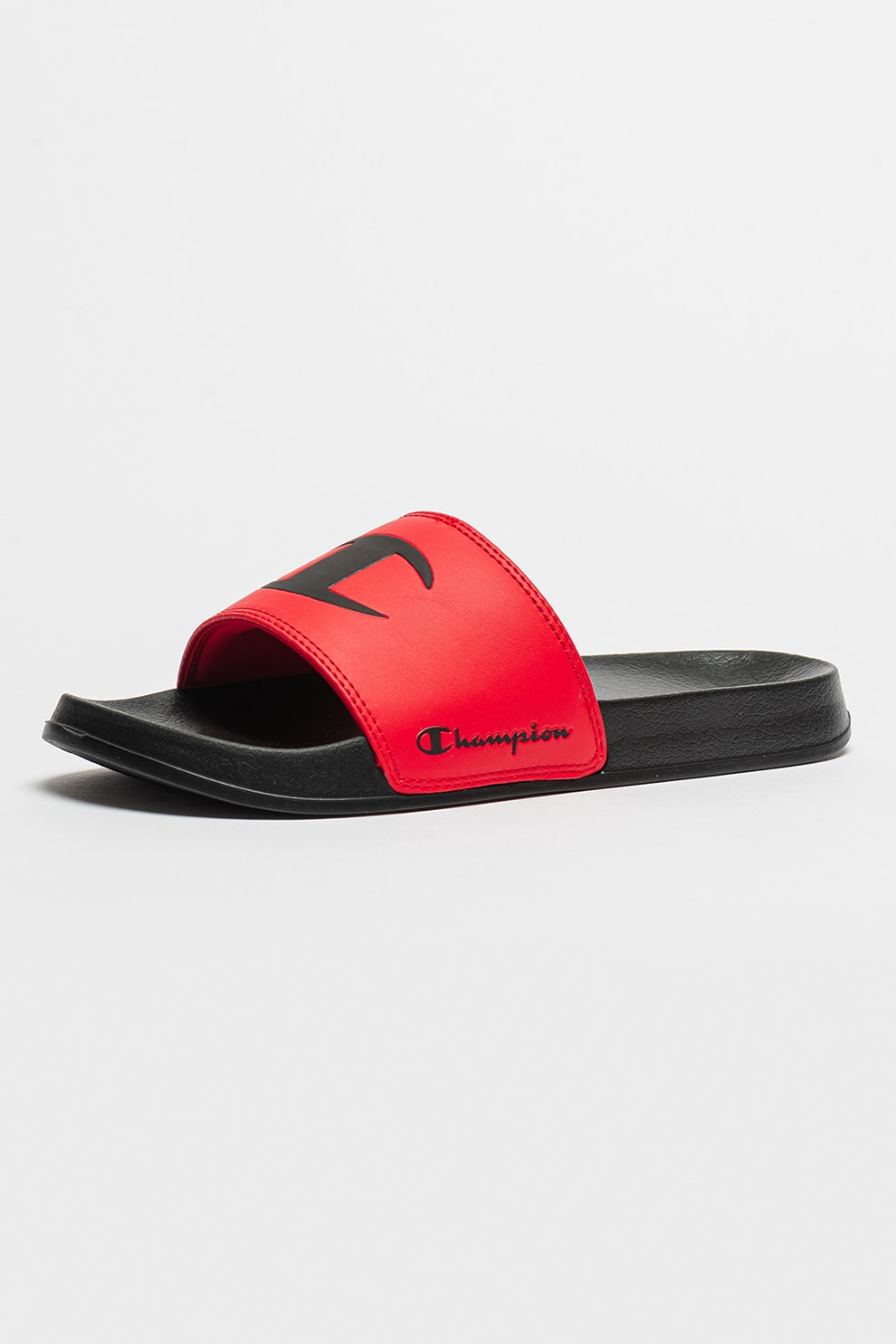 Champion, Papuci cu logo Manus, Negru, Rosu vermillion, 43 - eMAG.ro