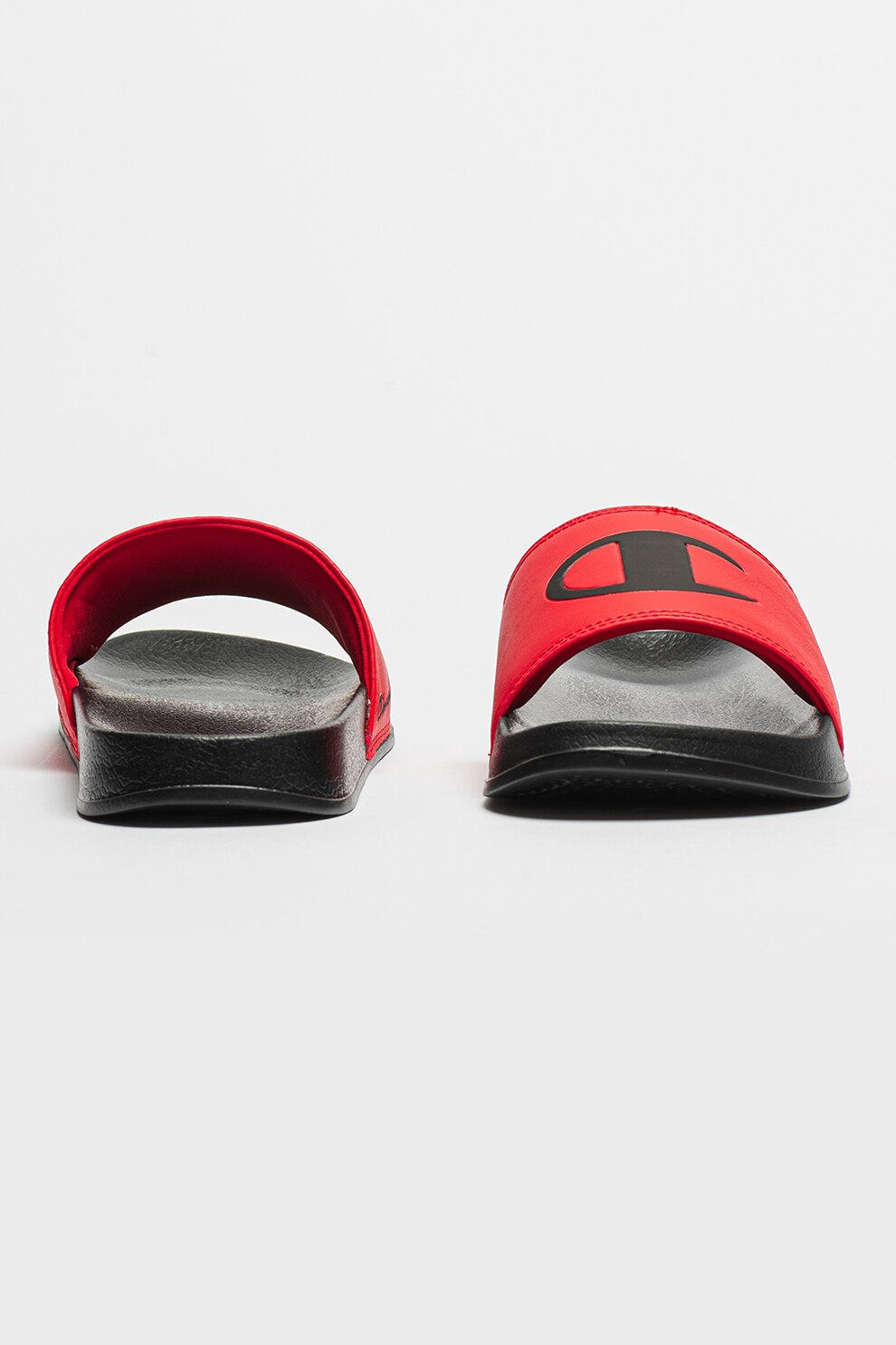 Champion, Papuci cu logo Manus, Negru, Rosu vermillion, 43 - eMAG.ro