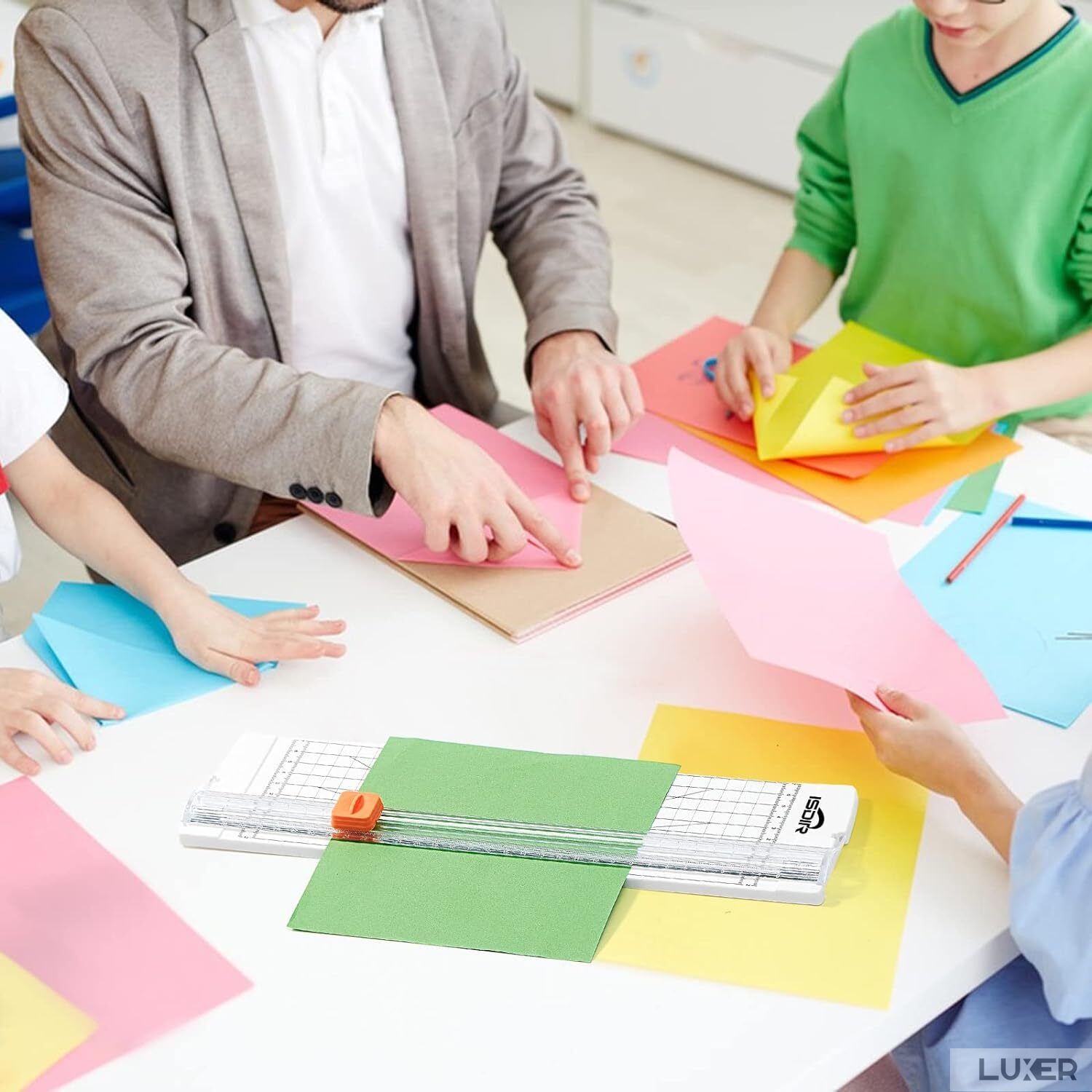 Тример за рязане на хартия/етикети/снимки с 5 ножчета и странична ...