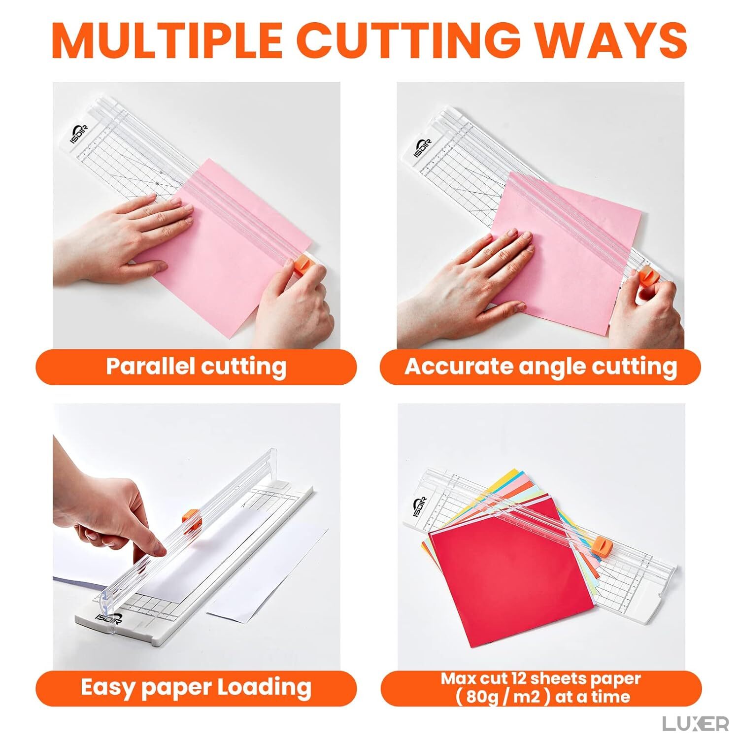 Тример за рязане на хартия/етикети/снимки с 5 ножчета и странична ...