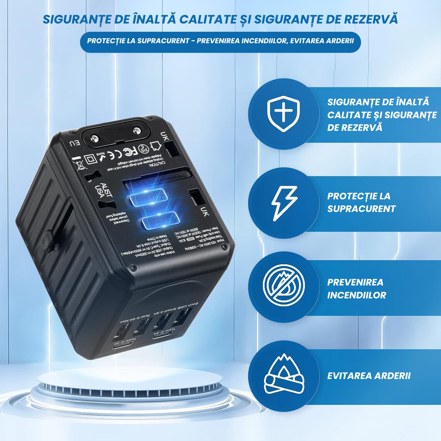 Adaptor universal priza, Incarcator convertor de calatorie, Simply Joy ...