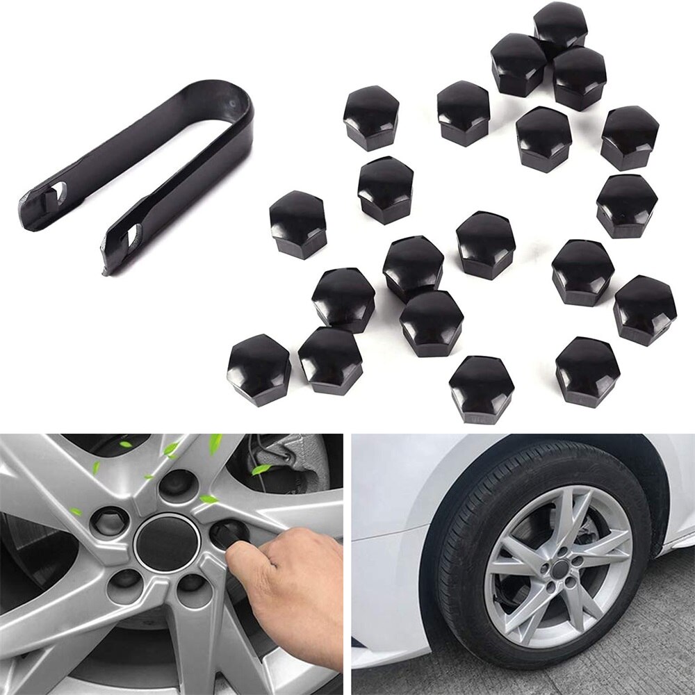 Set 20 capace piulite roti/accesoriu, Universale, 17mm, Negru - eMAG.ro