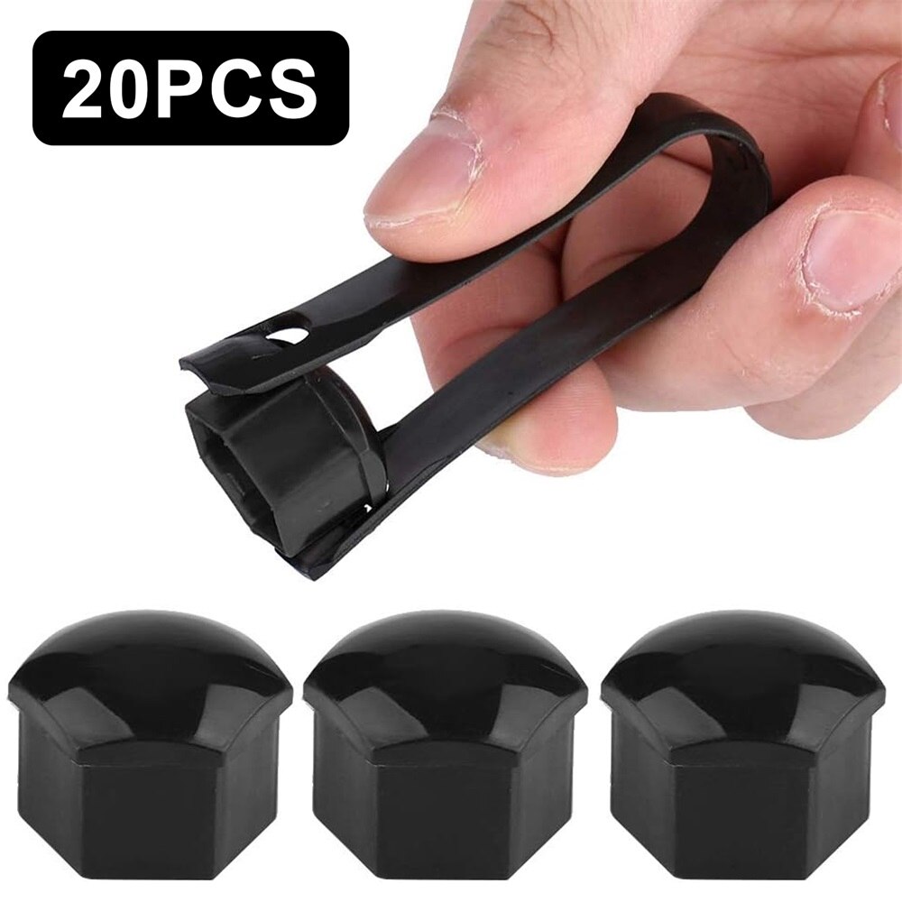 Set 20 capace piulite roti/accesoriu, Universale, 17mm, Negru - eMAG.ro