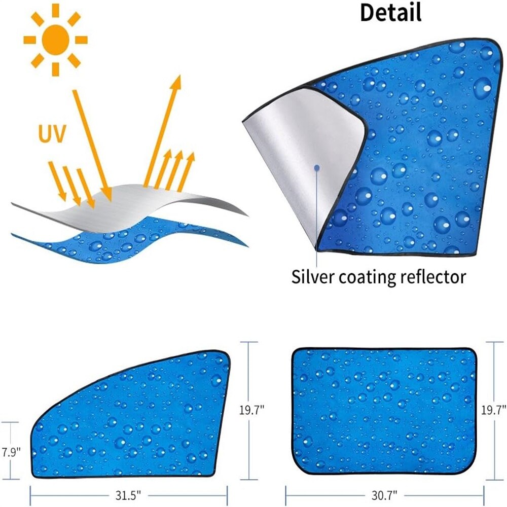 Set 2 parasolare auto, Magnetice, Albastru - eMAG.ro