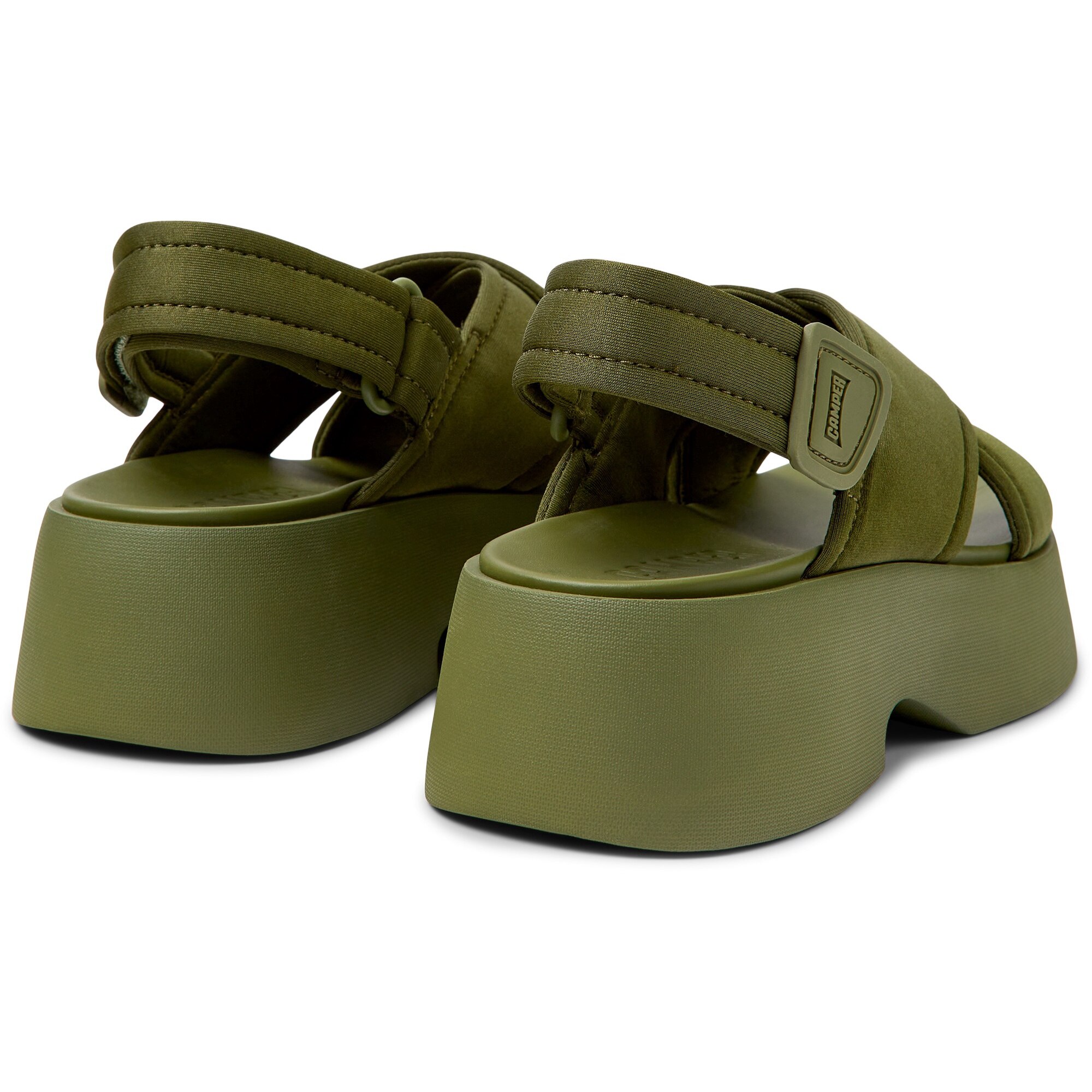 Camper, Sandale demi-wedge cu velcro 27215 Tasha, Verde, 35 - eMAG.ro