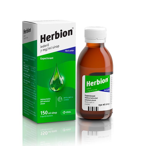 Herbion Iedera sirop expectorant, 7 mg/ml, 150 ml, KRKA - eMAG.ro
