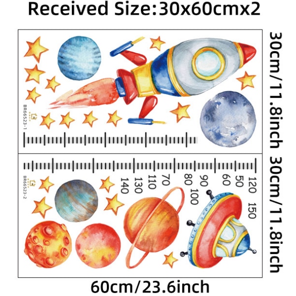 Sticker decorativ autocolant VERSAGO, Racheta, Planete, Gradatie pentru ...