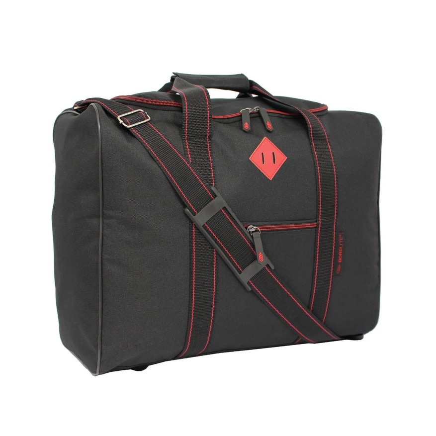 Geanta de calatorie, 40 x 20 x 25 cm, negru cu rosu, Borderline, JBTB65 ...