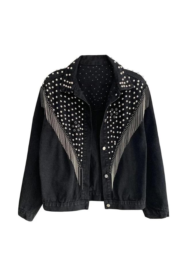 Geaca denim, negru, S - eMAG.ro