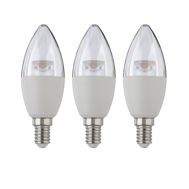 Set 3 becuri LED Livarno home, E14, 6 W, 2700 k, 470 lm, clasa G - eMAG.ro