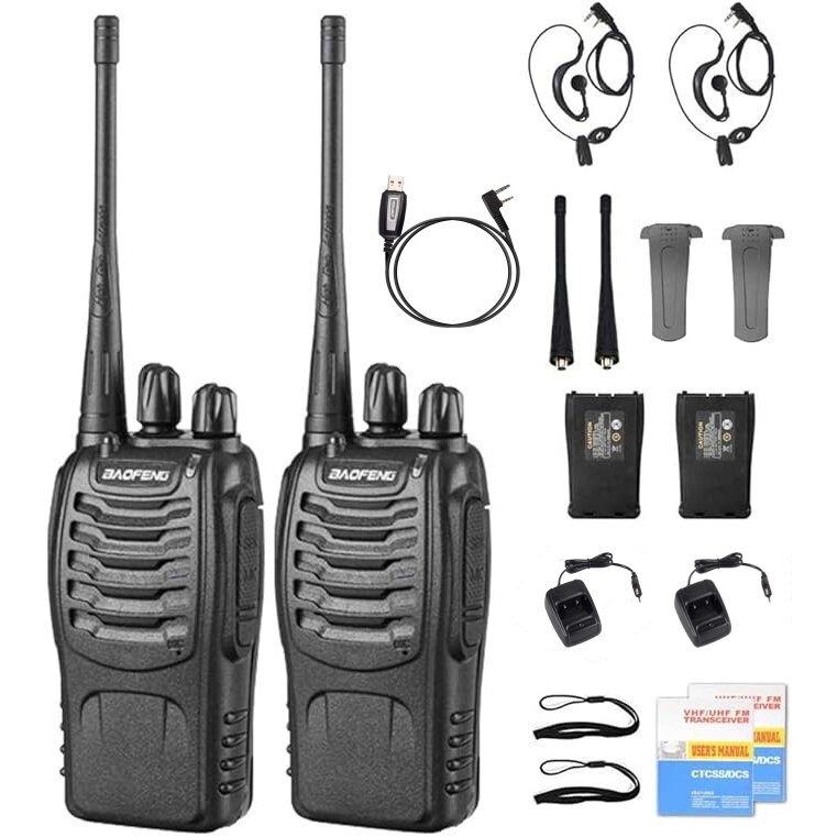 Set 2 Statii Radio, Baofeng BF-888S, 16 Canale, 400-470MHz, Negru ...
