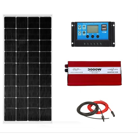 Kit solar fotovoltaic off grid invertor 3000W 12V, panou solar 50W, regulator/ controller 30A ...