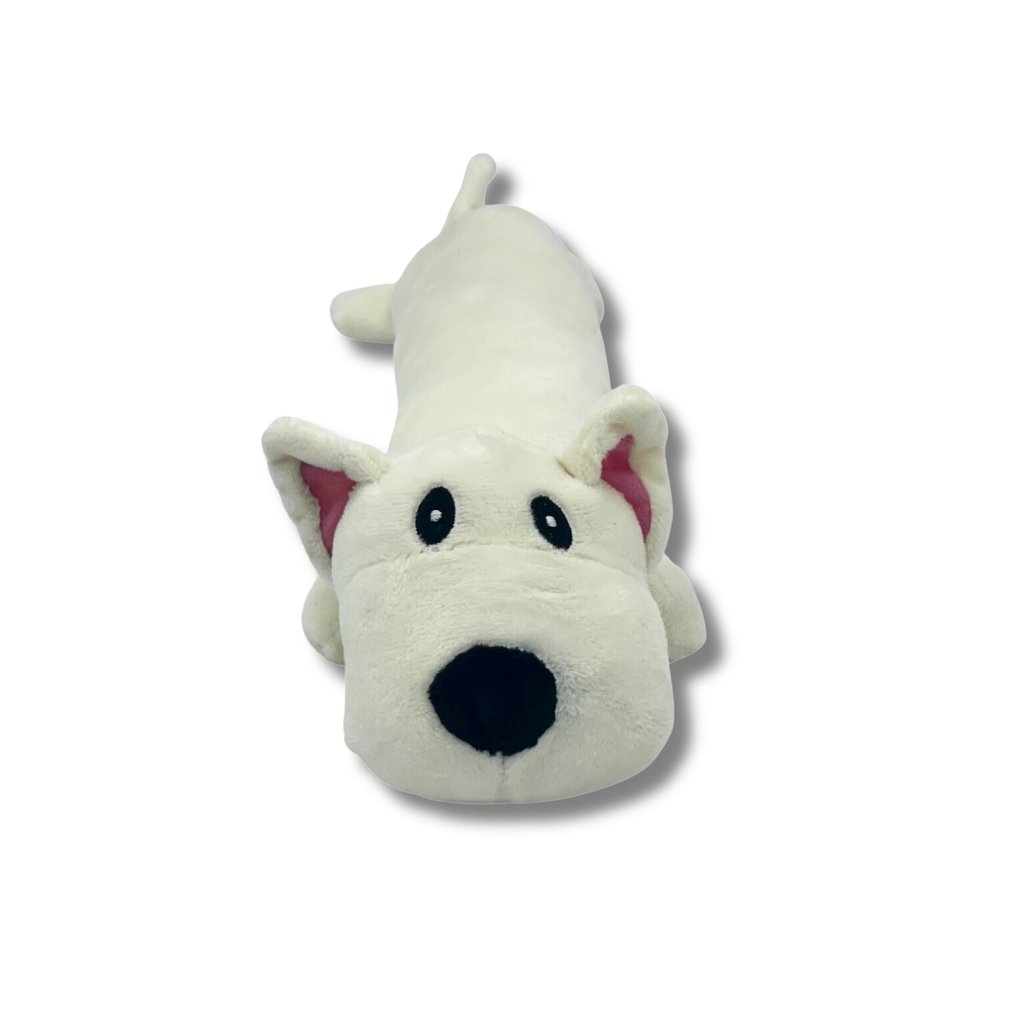 Jucarie pentru caini, Forma de catel, Plus/Textil, 36 cm, Alb - eMAG.ro