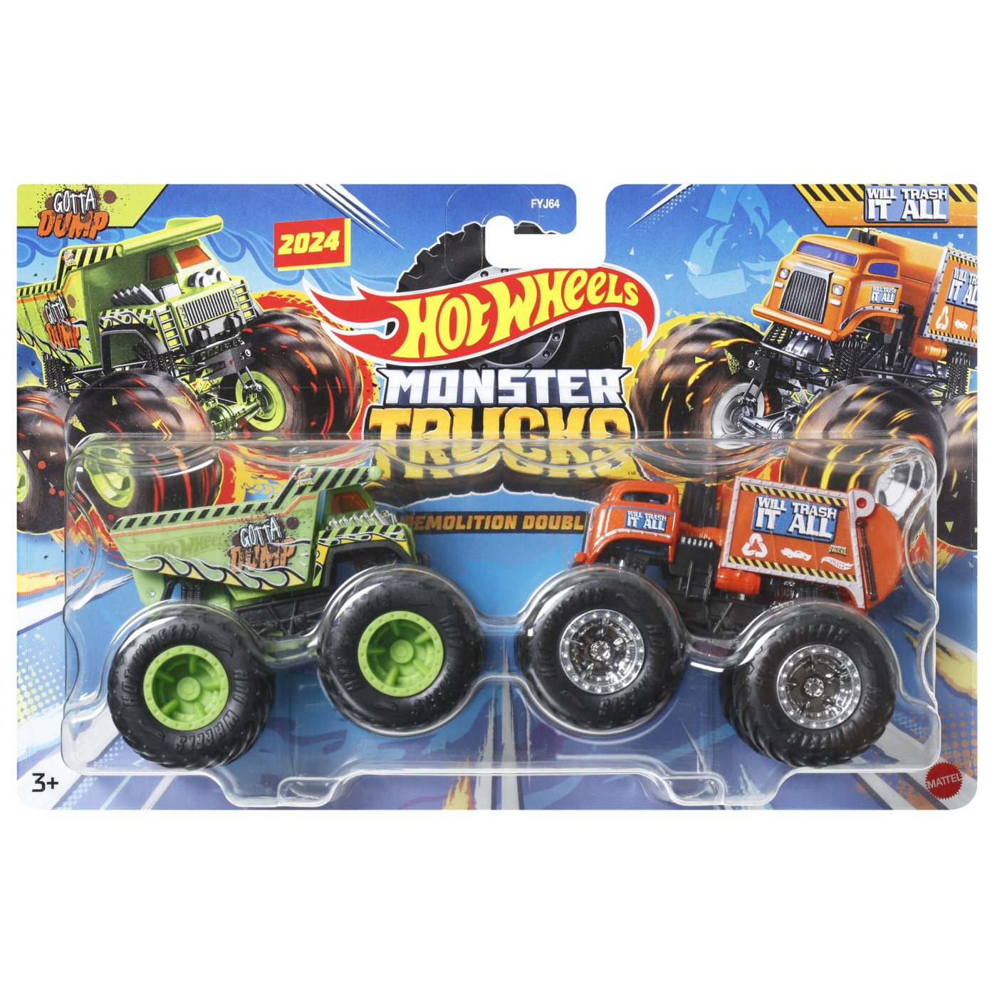 Set 2 masinute Hot Wheels Monster Truck - Gotta Dump si Will Trash It All - eMAG.ro