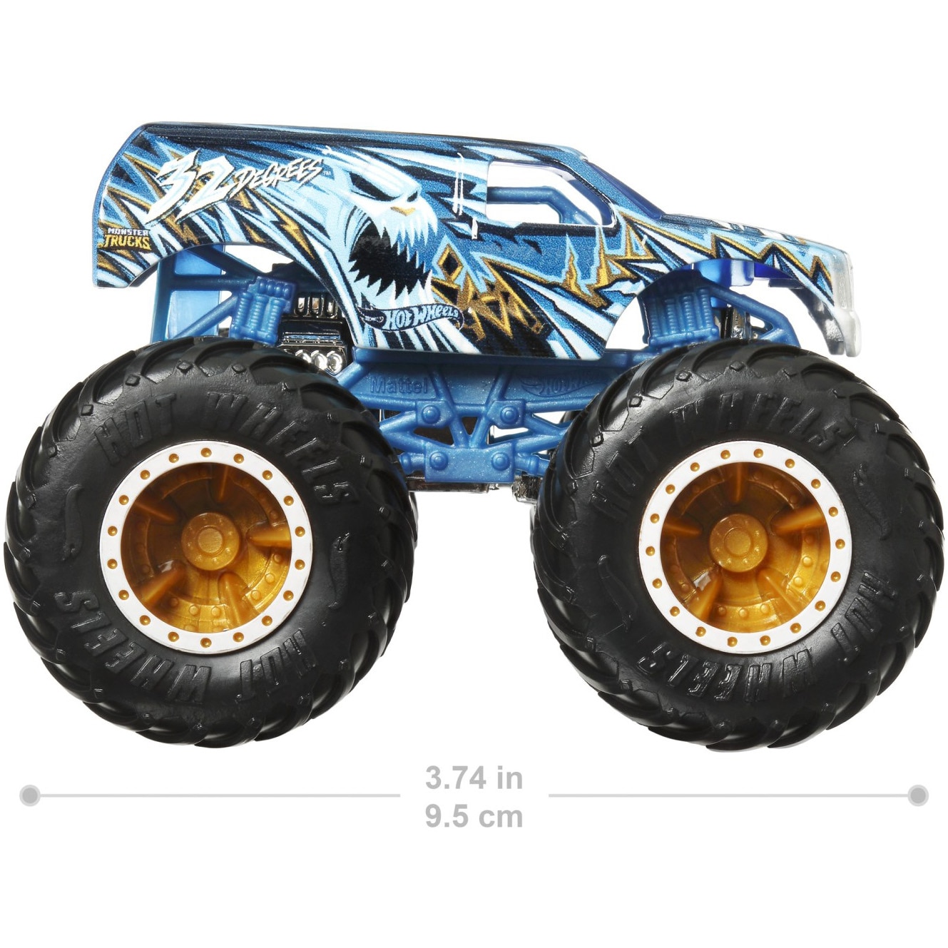 Set 2 masinute Hot Wheels - Monster Truck si masinuta metalica, 32 Degrees - eMAG.ro