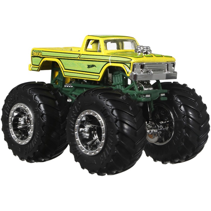 Set 2 masinute Hot Wheels - Monster Truck si masinuta metalica, Midwest Madness - eMAG.ro
