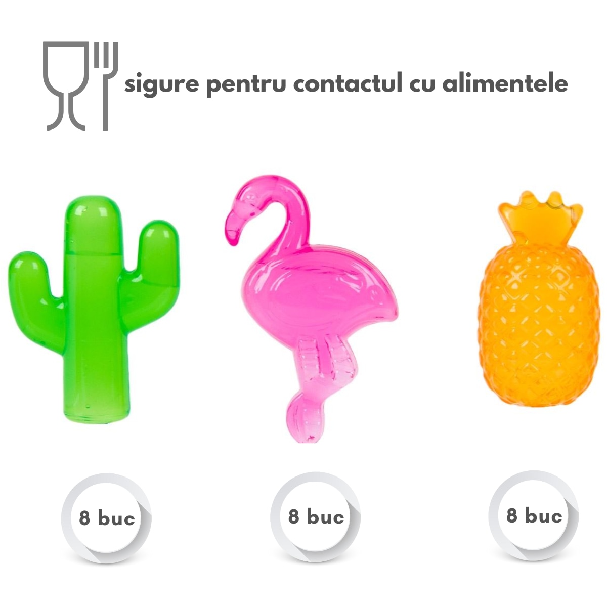 Set 24 x Cuburi Gheata Reutilizabile, Tropice - eMAG.ro