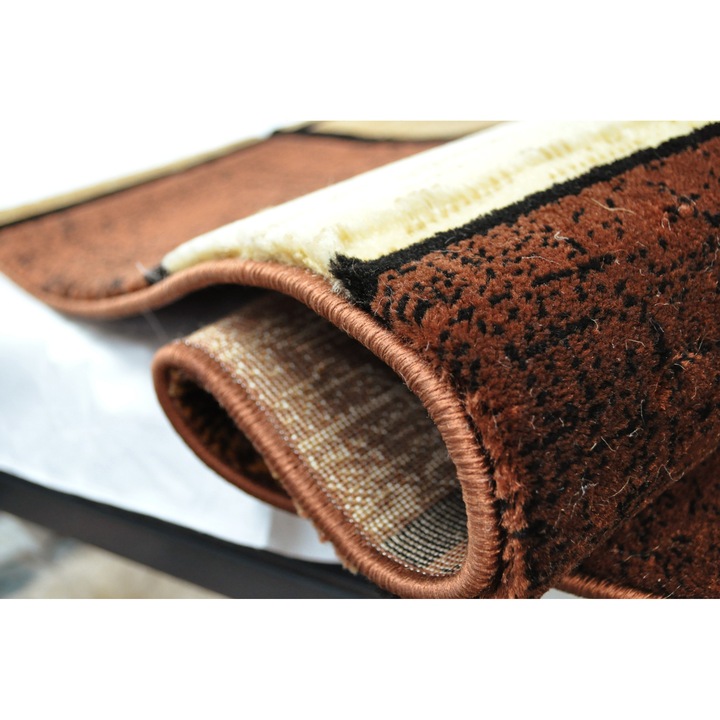 Traversa moderna cu nuante de maro 150 centimetri latime x 250 cm lungime - eMAG.ro