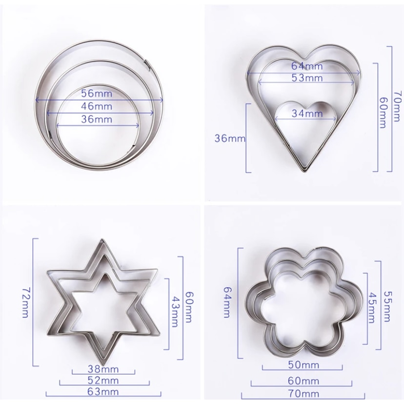 Set 12 forme cutter de patiserie pentru biscuiti, turta dulce ...