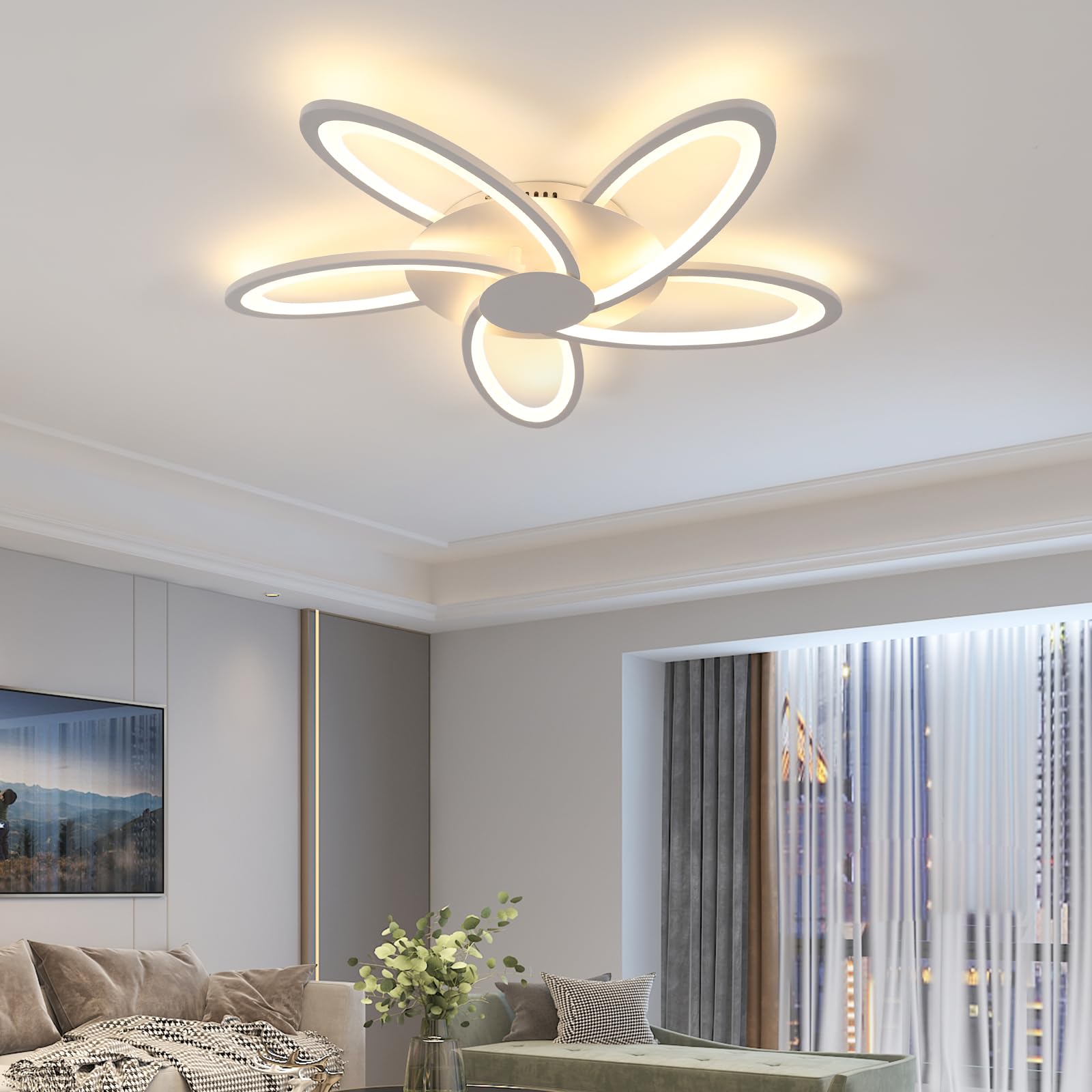 Plafoniera in Forma De Floare, Instrument De Iluminat, Cald 6500k, 60w ...