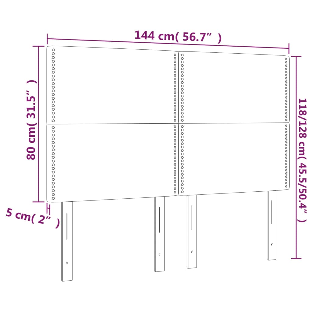 Tablii de pat vidaXL, 4 buc, albastru, 72x5x78/88 cm, textil, 8.3 kg ...