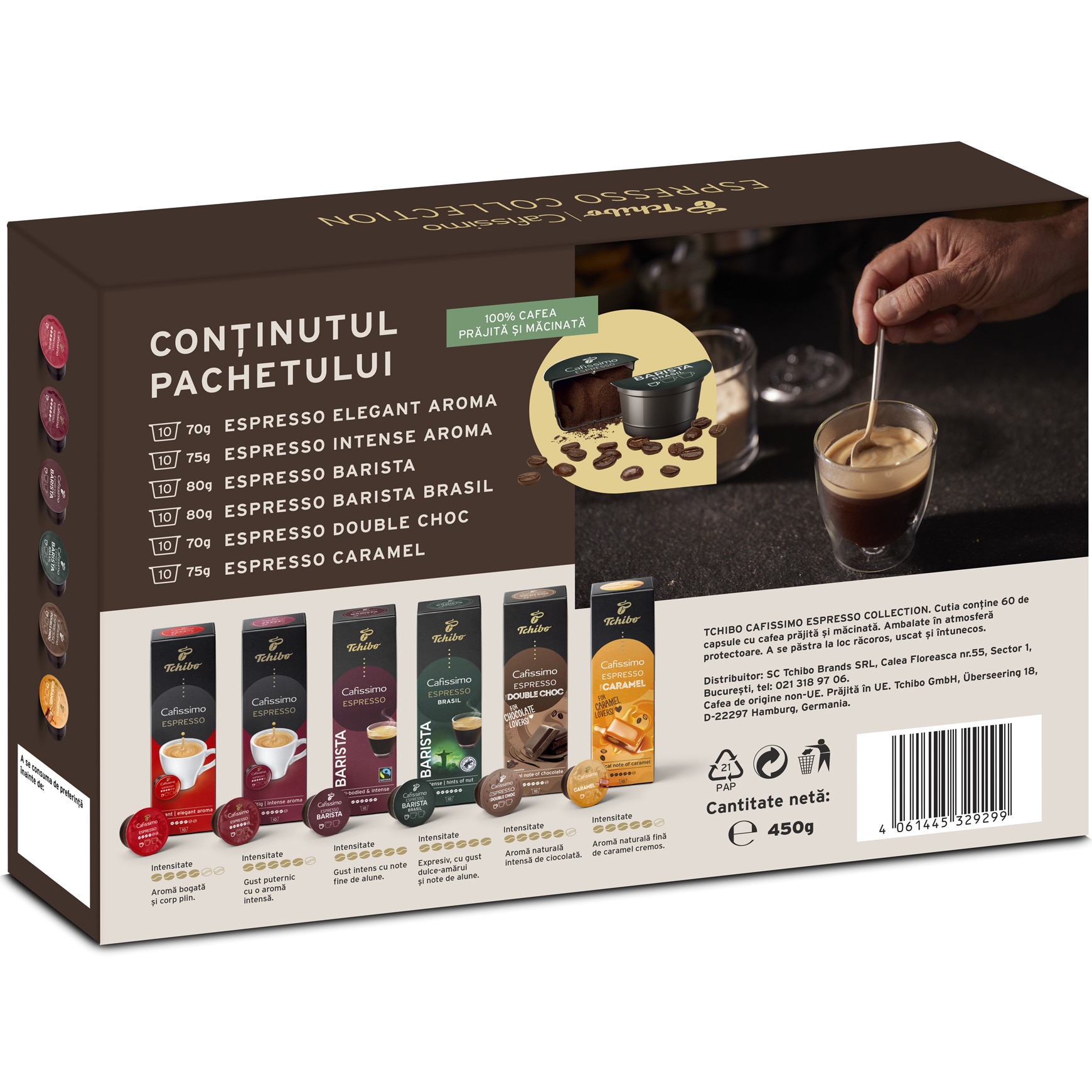 Pachet capsule Tchibo Cafissimo Espresso Collection, 6 arome, 60 buc ...