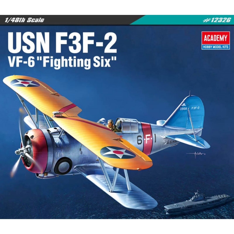 Model De Asamblat Academy Us Navy Fighter F3f 2 Set Complet Scara 1