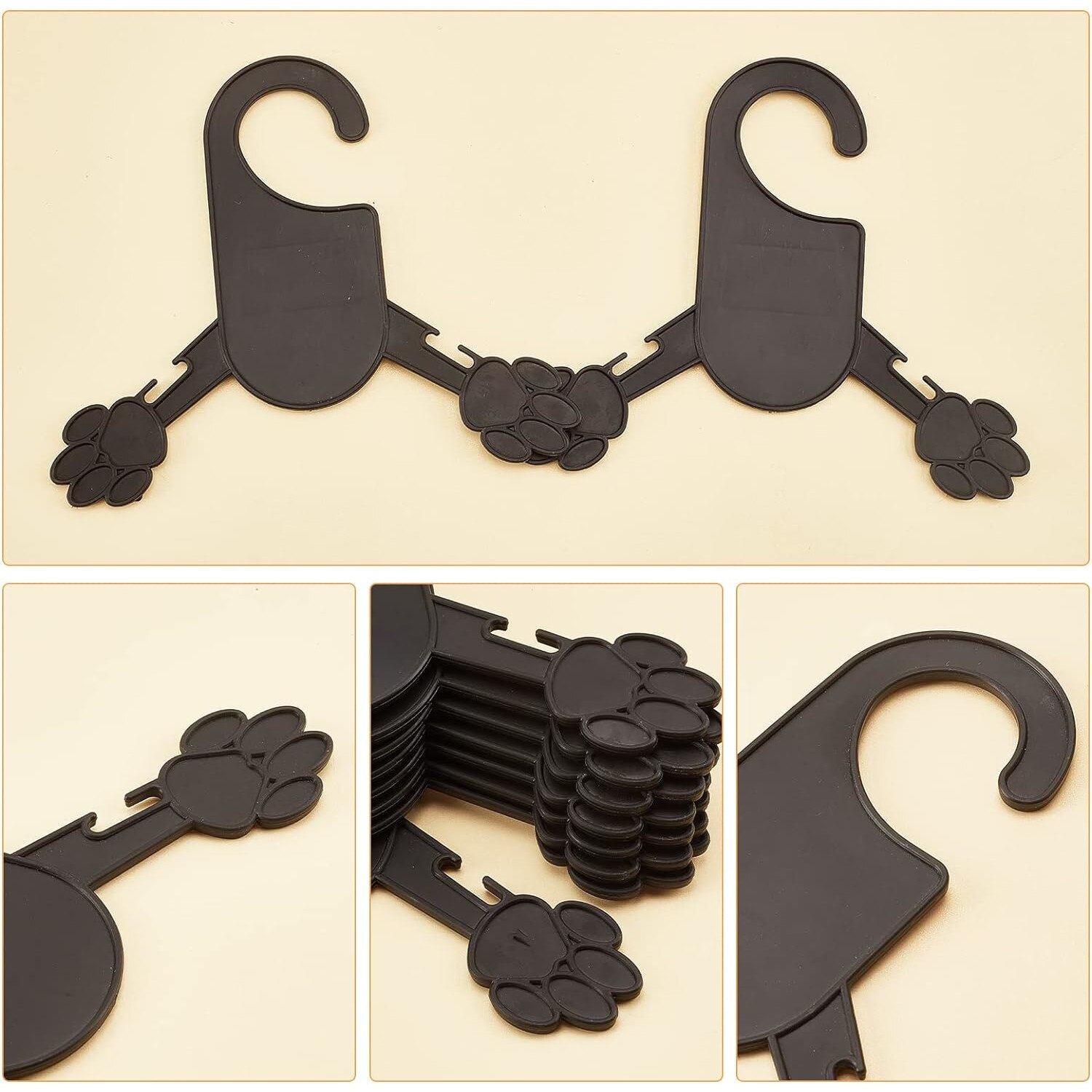 Set 20 Umerase Jormftte, Forma Labuta Caine, Plastic, Negru, 15x18x0 ...