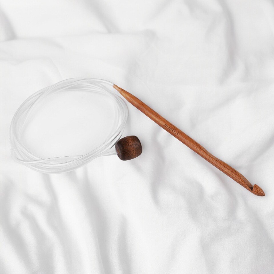 Croseta din bambus pentru crosetat tunisian Crisalida, marime 7 mm ...