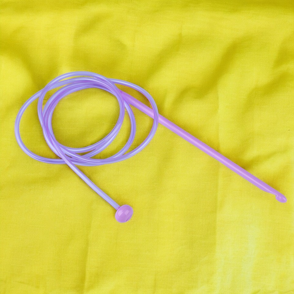 Croseta din plastic pentru crosetat tunisian Crisalida, marime 5 mm ...