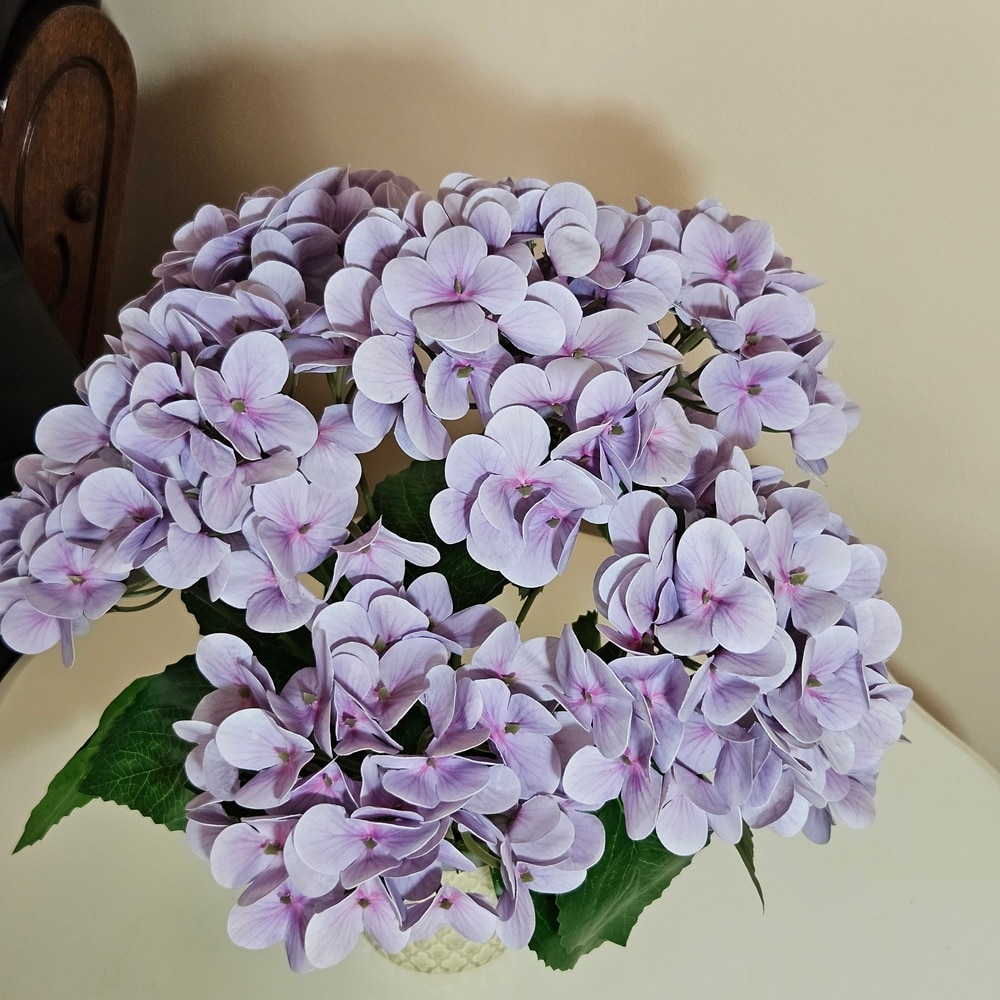 Hortensie artificiala Medaya® in ghiveci ceramic bej, 37x40 cm, aspect ...
