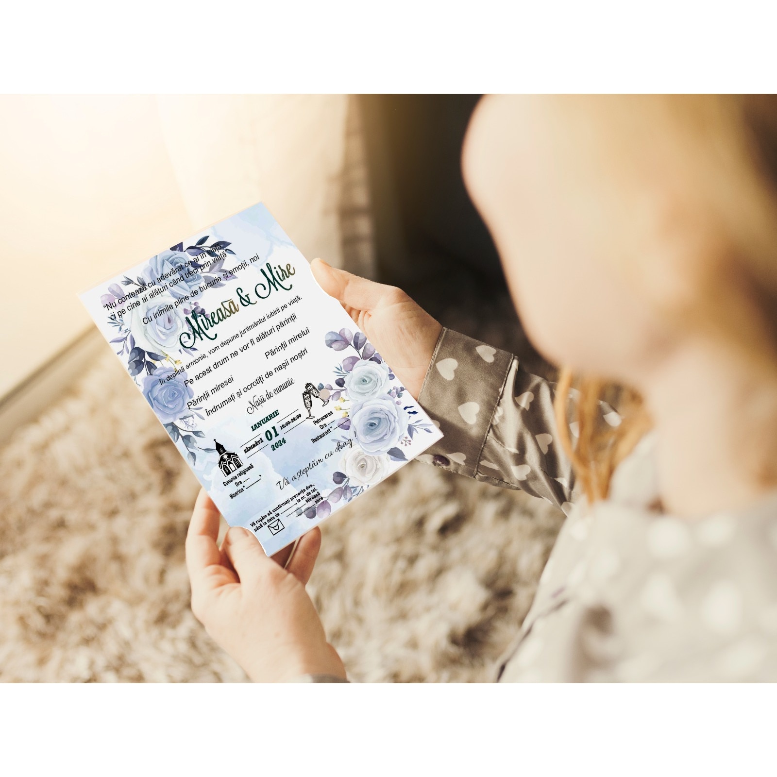 Invitatie nunta, model 05, 10x15cm - eMAG.ro